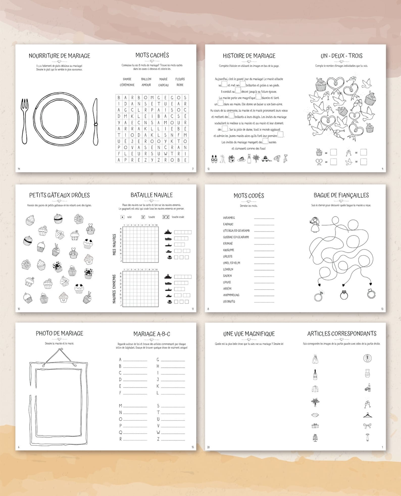 FRANÇAIS Livre D'activités De Mariage Pour Les Enfants - Etsy