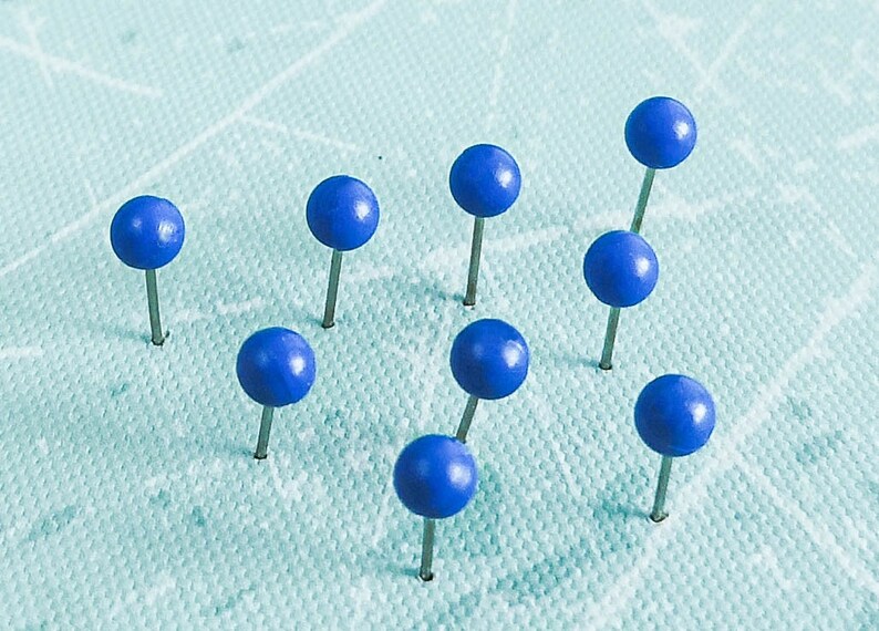 Dark blue push pins 100 pc map push pins dark blue ball | Etsy