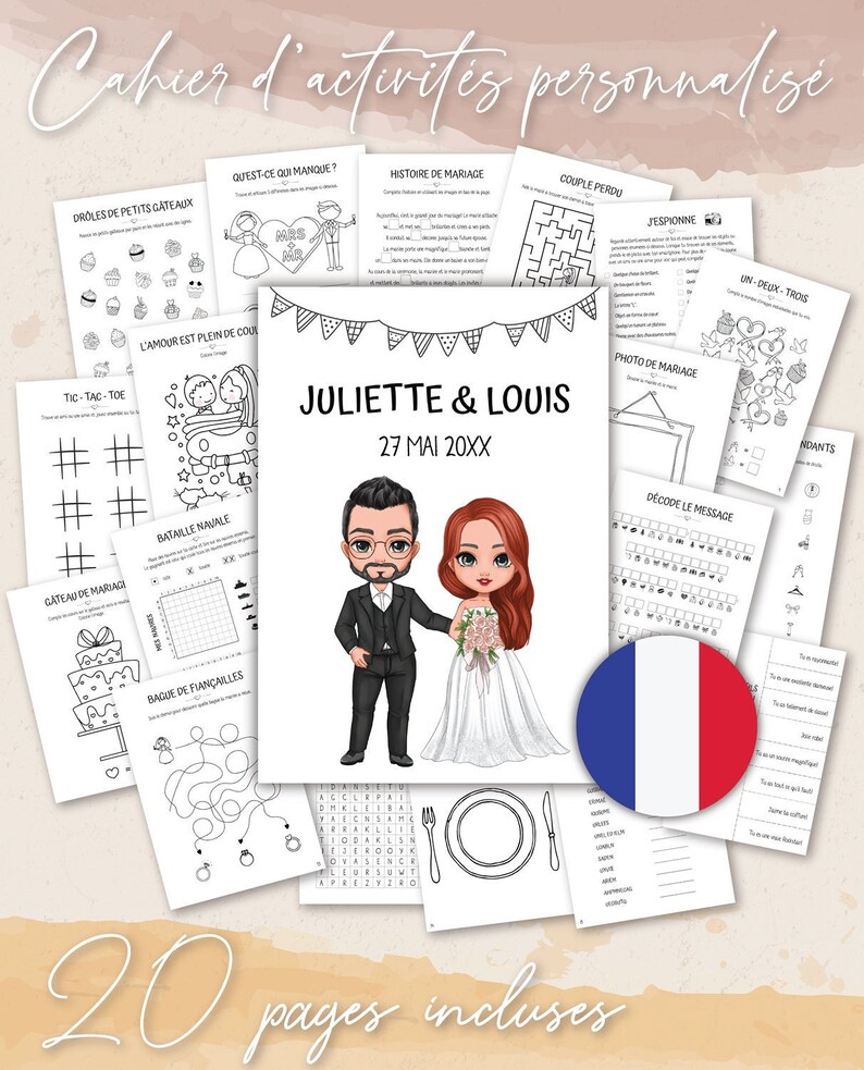 FRANÇAIS Livre D'activités De Mariage Pour Les Enfants - Etsy