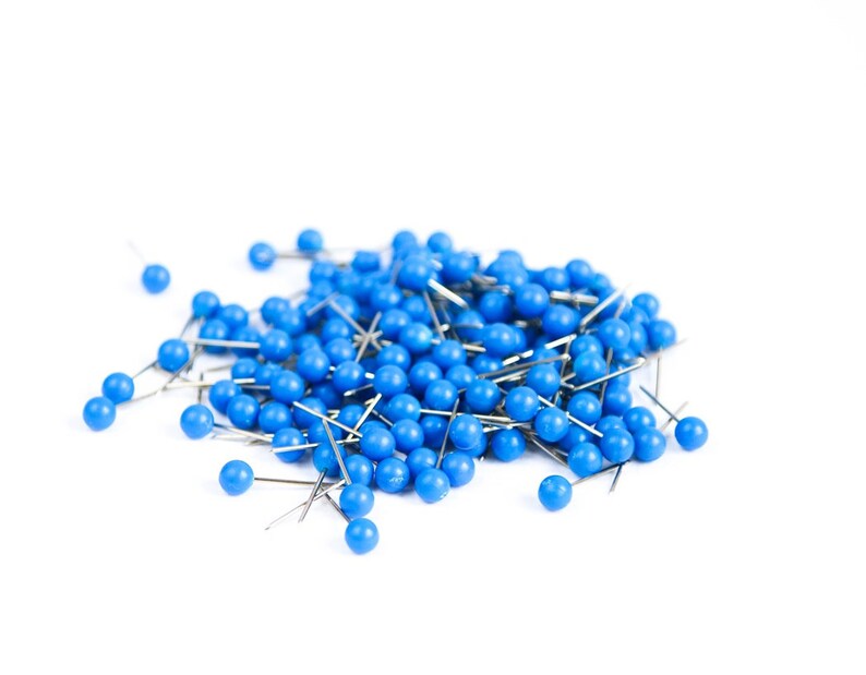 Dark blue push pins 100 pc map push pins dark blue ball | Etsy