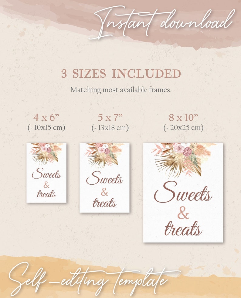 Sweet Table Sign Boho Bridal Shower Candy Bar Please Take a - Etsy