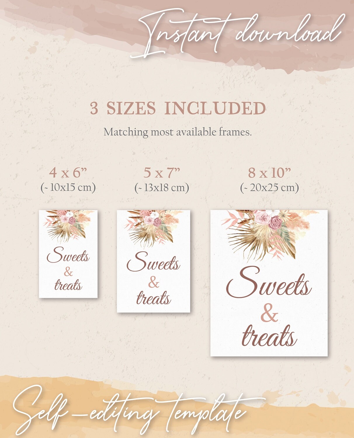 Sweet Table Sign Boho Bridal Shower Candy Bar Please Take a - Etsy