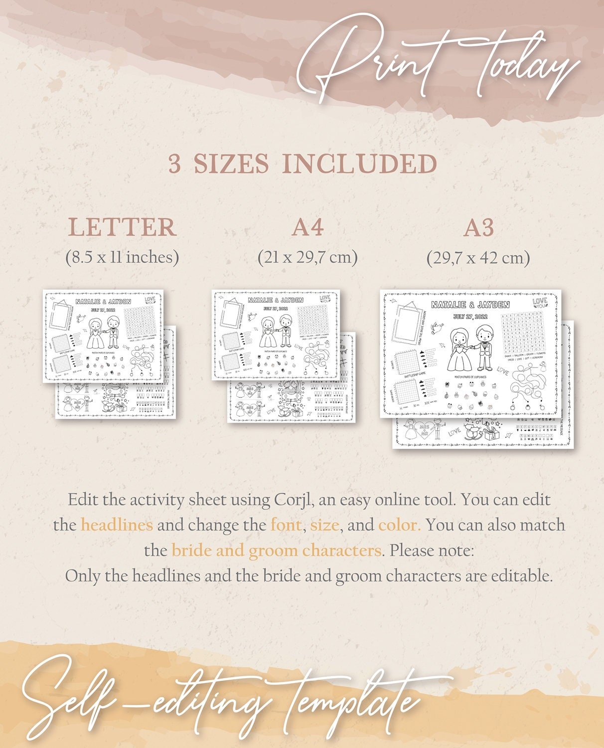 Wedding Activity Sheets Wedding Games for Kids Coloring - Etsy