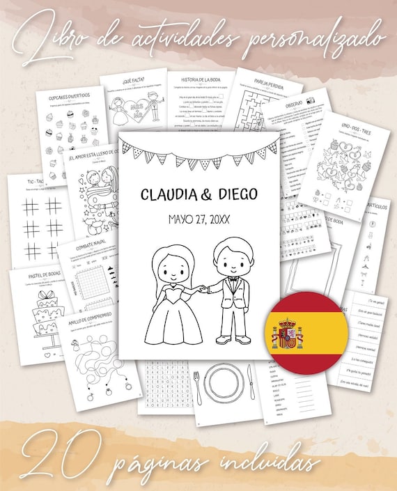 ESPAÑOL Libro De Actividades De Boda Para Niños Kits De - Etsy