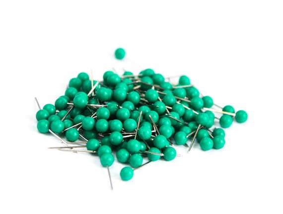 Green push pins 100 pc map push pins green ball push pins | Etsy