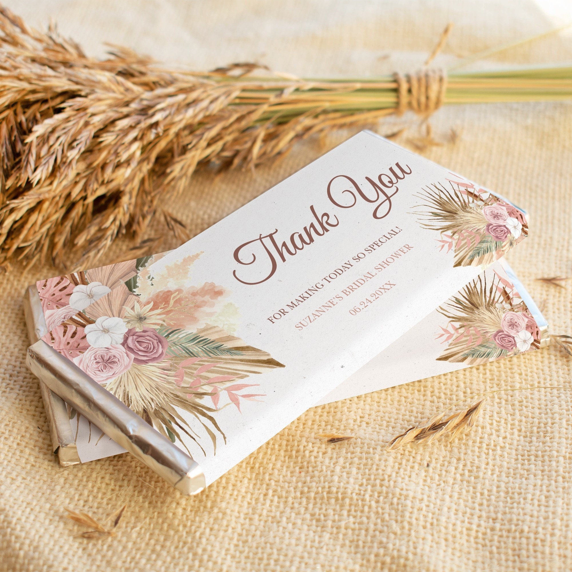 Boho Chocolate Bar Wrapper Bridal Shower Chocolate Bar Label | Etsy