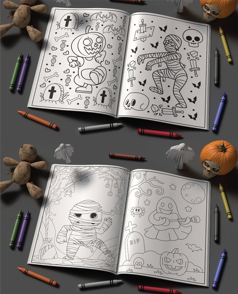 Halloween Coloring Pages Custom Halloween Activities for - Etsy
