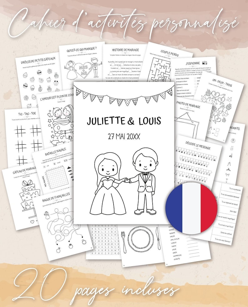 FRANÇAIS Livre D'activités De Mariage Pour Les Enfants - Etsy