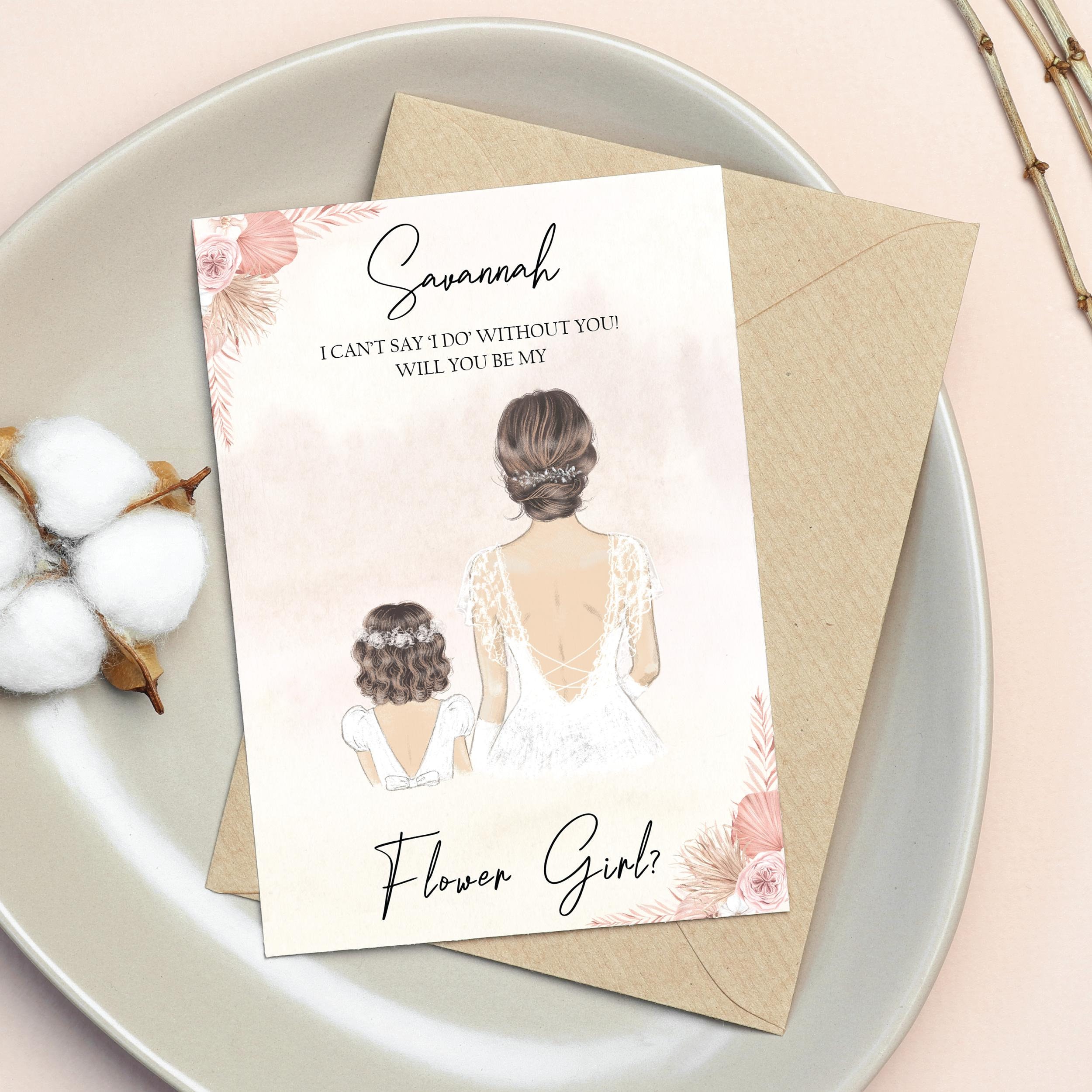Flower Girl Proposal Card Template Will You Be Our Flower - Etsy