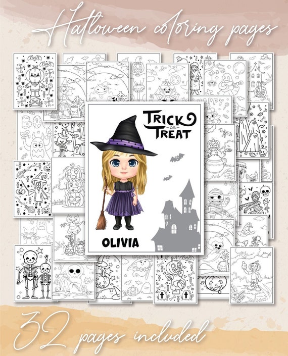 Halloween Coloring Pages Custom Halloween Activities for - Etsy