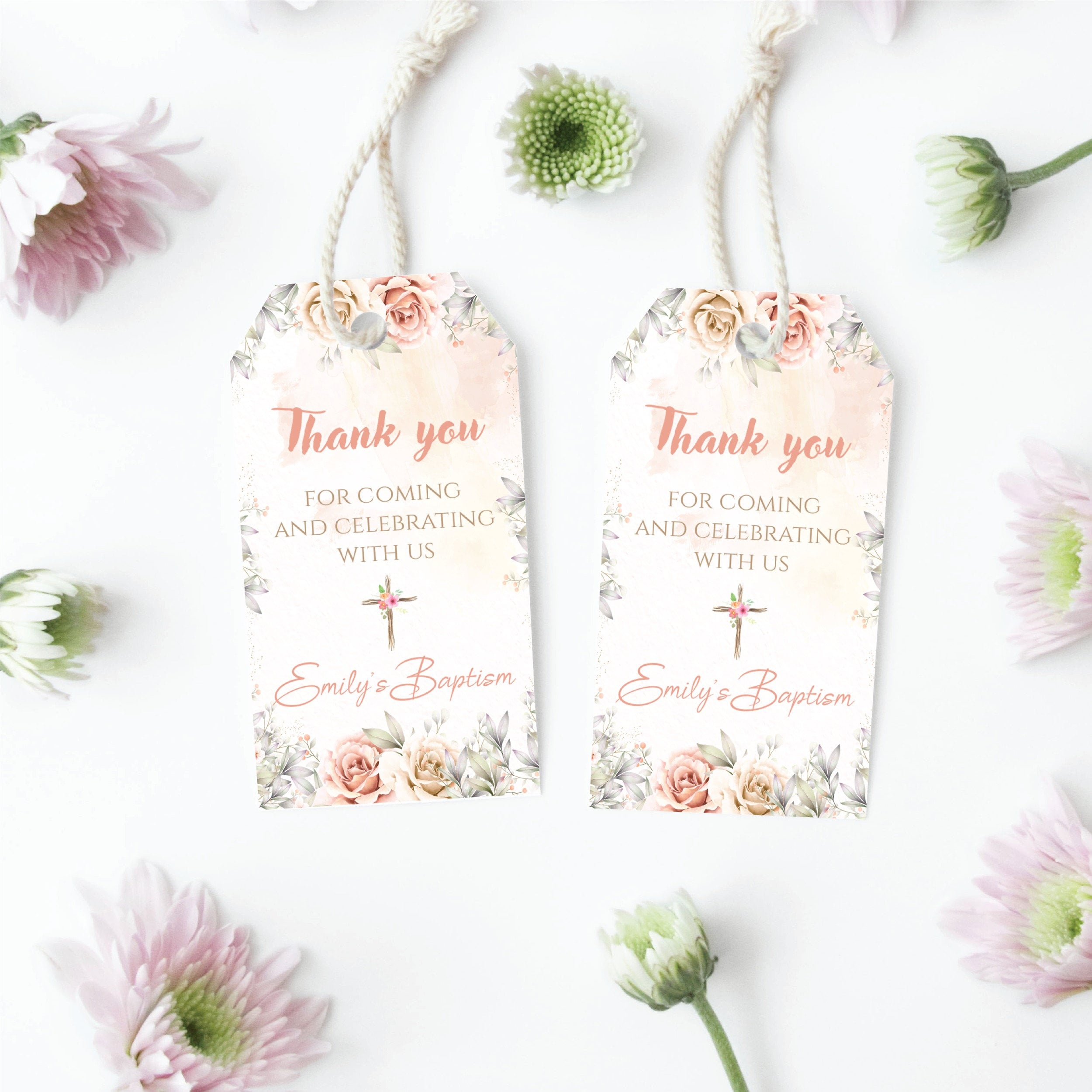 Baptism Thank You Gift Tag Template Baptism Favors - Etsy UK