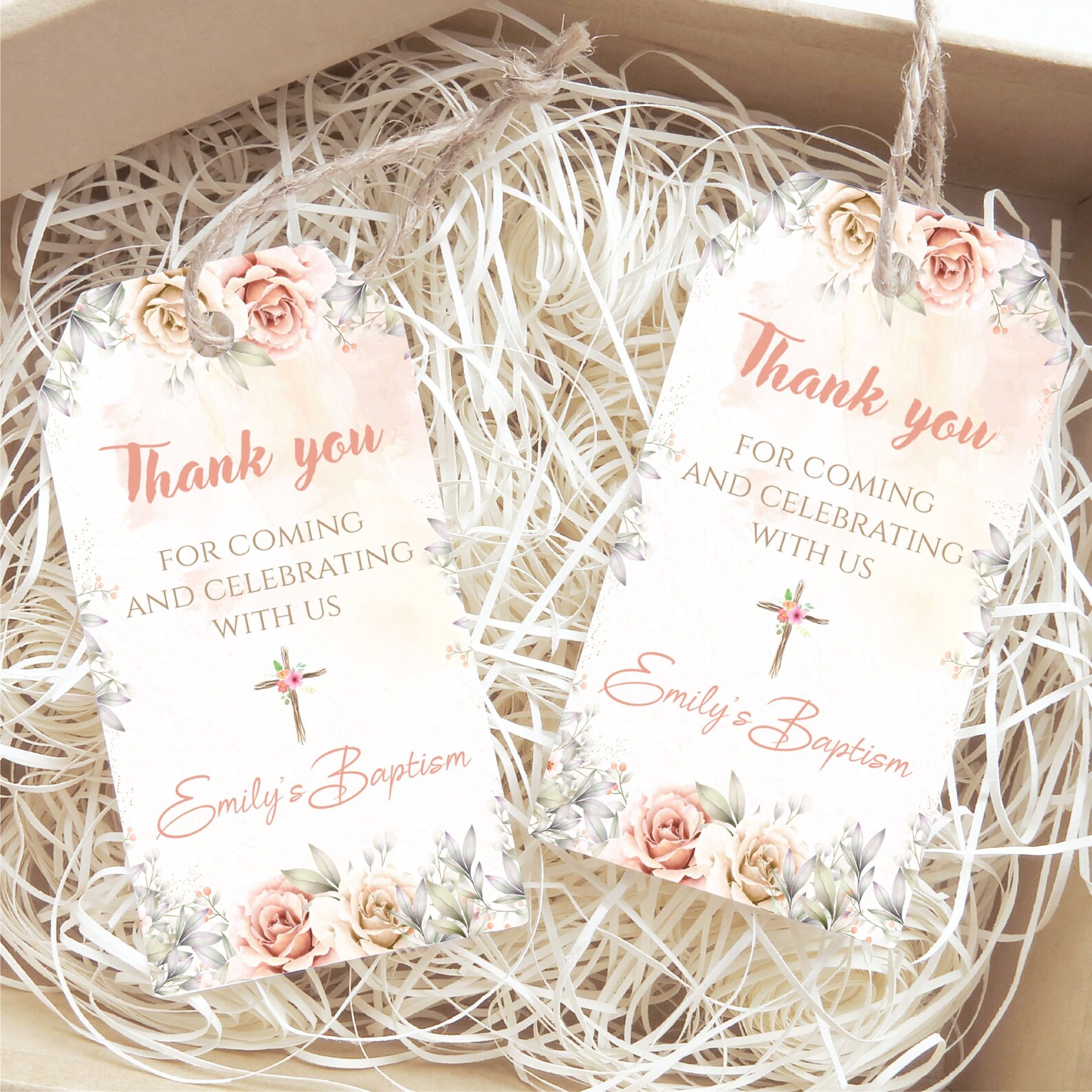 Baptism Favor Gift Tag Template | Baptism Favors Personalized | Thank ...
