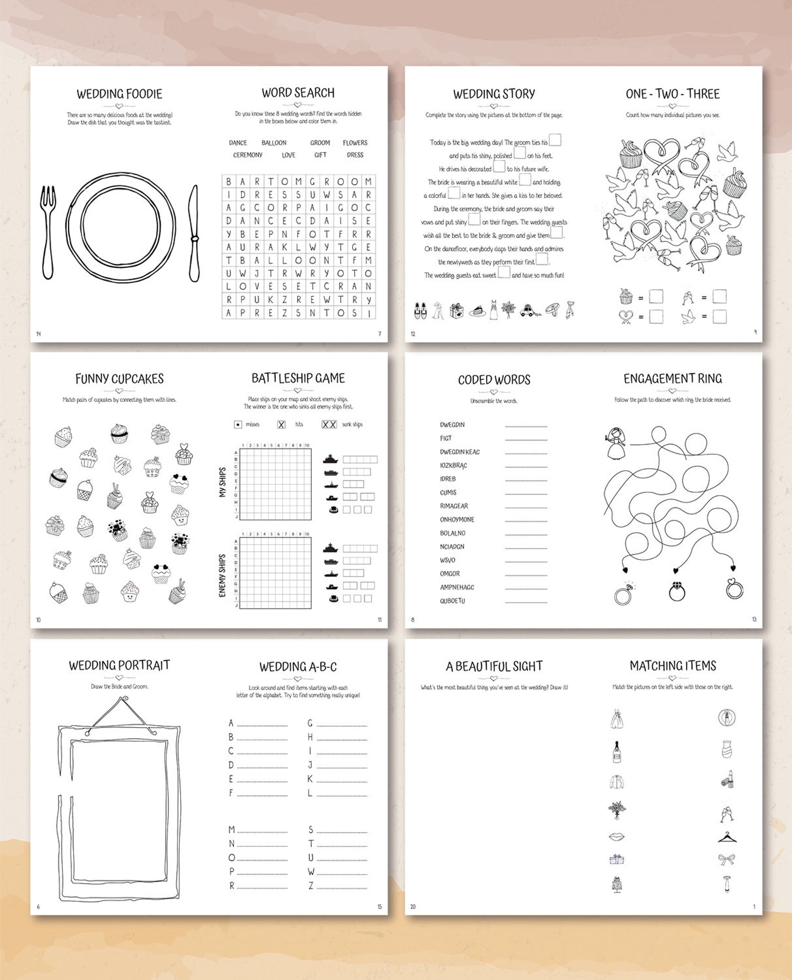 Wedding Activity Book for Kids Wedding Coloring Book Kids - Etsy