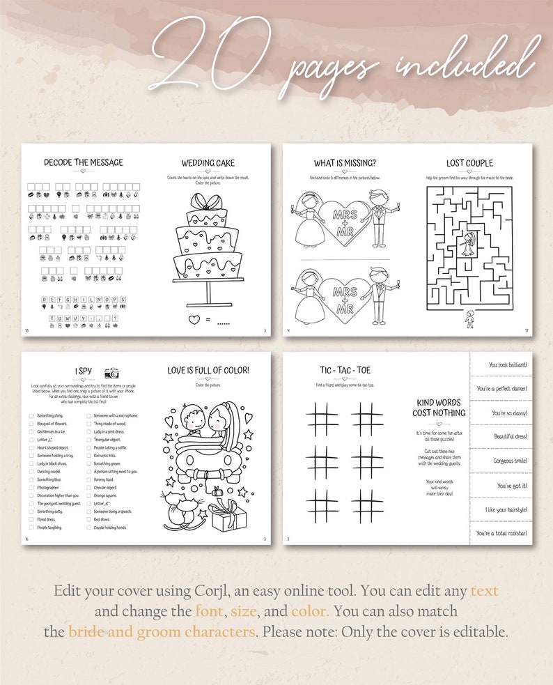 Kids Activity Kits for Wedding Wedding Activity Book for - Etsy