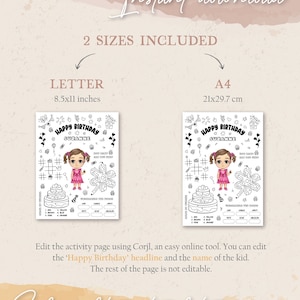Birthday Activity Sheet | Printable Activities for Kids | Birthday ...