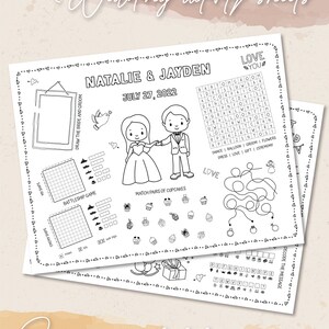 Printable Wedding Placemat Wedding Activity Sheet Wedding Coloring ...