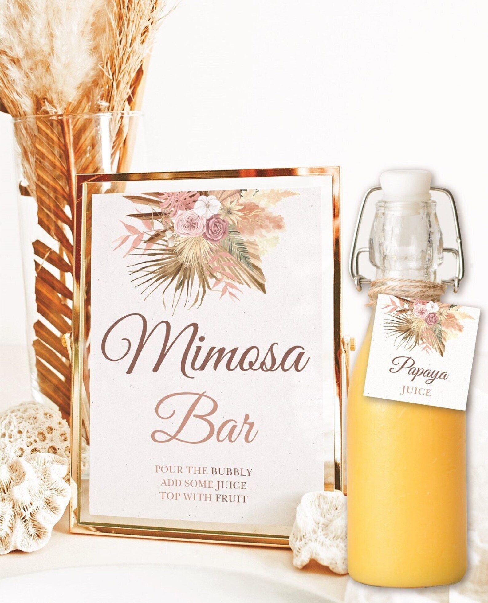 Mimosa Bar Sign Printable Wedding Mimosa Bar Boho Mimosa | Etsy