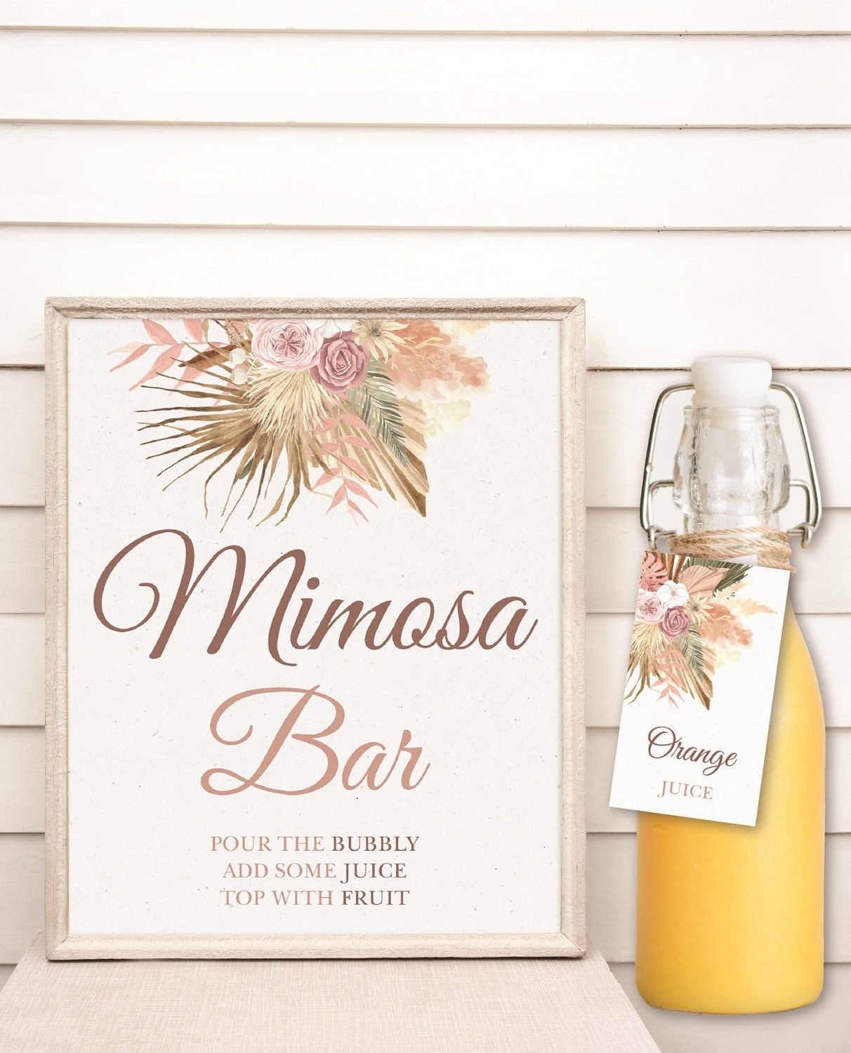 Mimosa Bar Sign Printable Wedding Mimosa Bar Boho Mimosa | Etsy