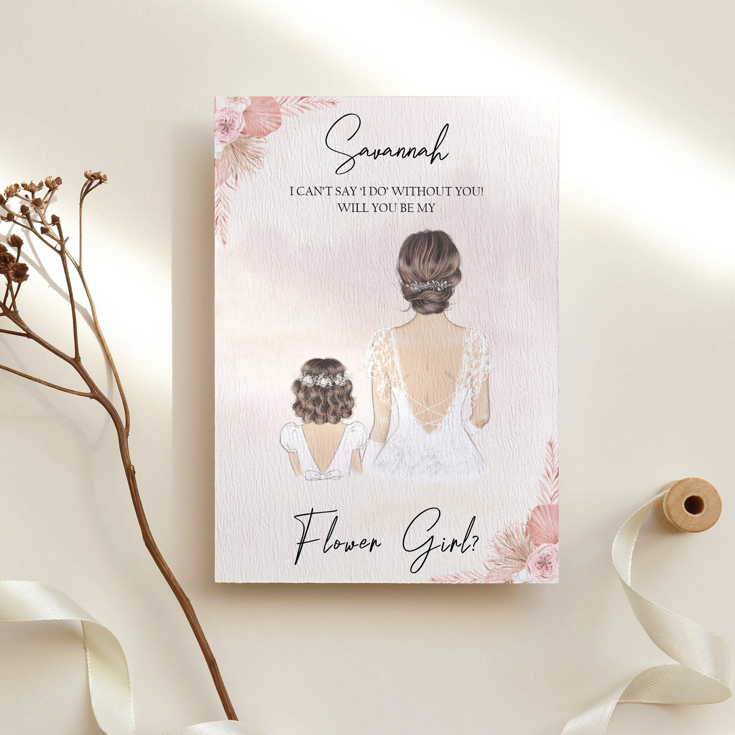 Flower Girl Proposal Card Template Will You Be Our Flower - Etsy