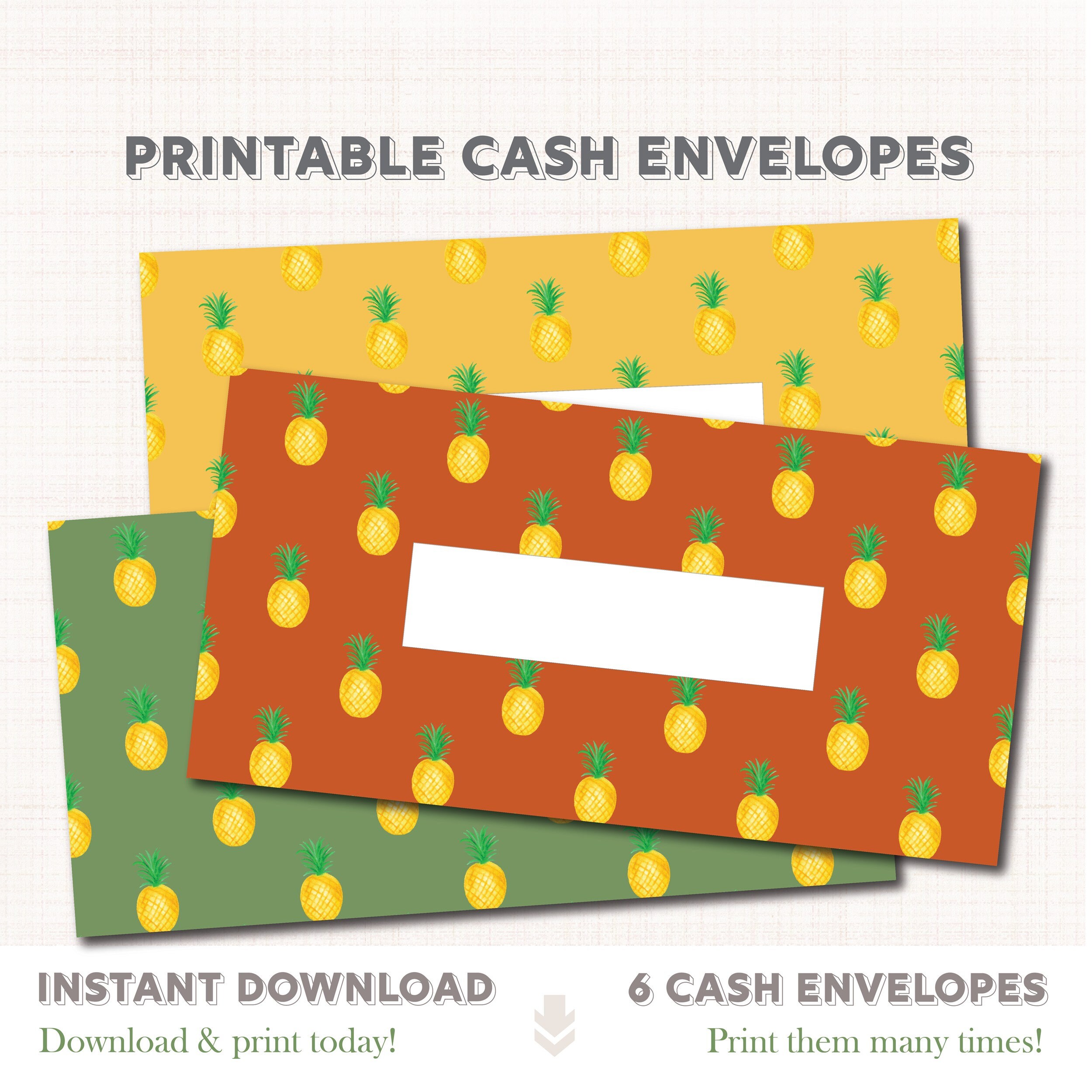 Pineapple Cash Envelopes Printable Cash Envelope System | Etsy