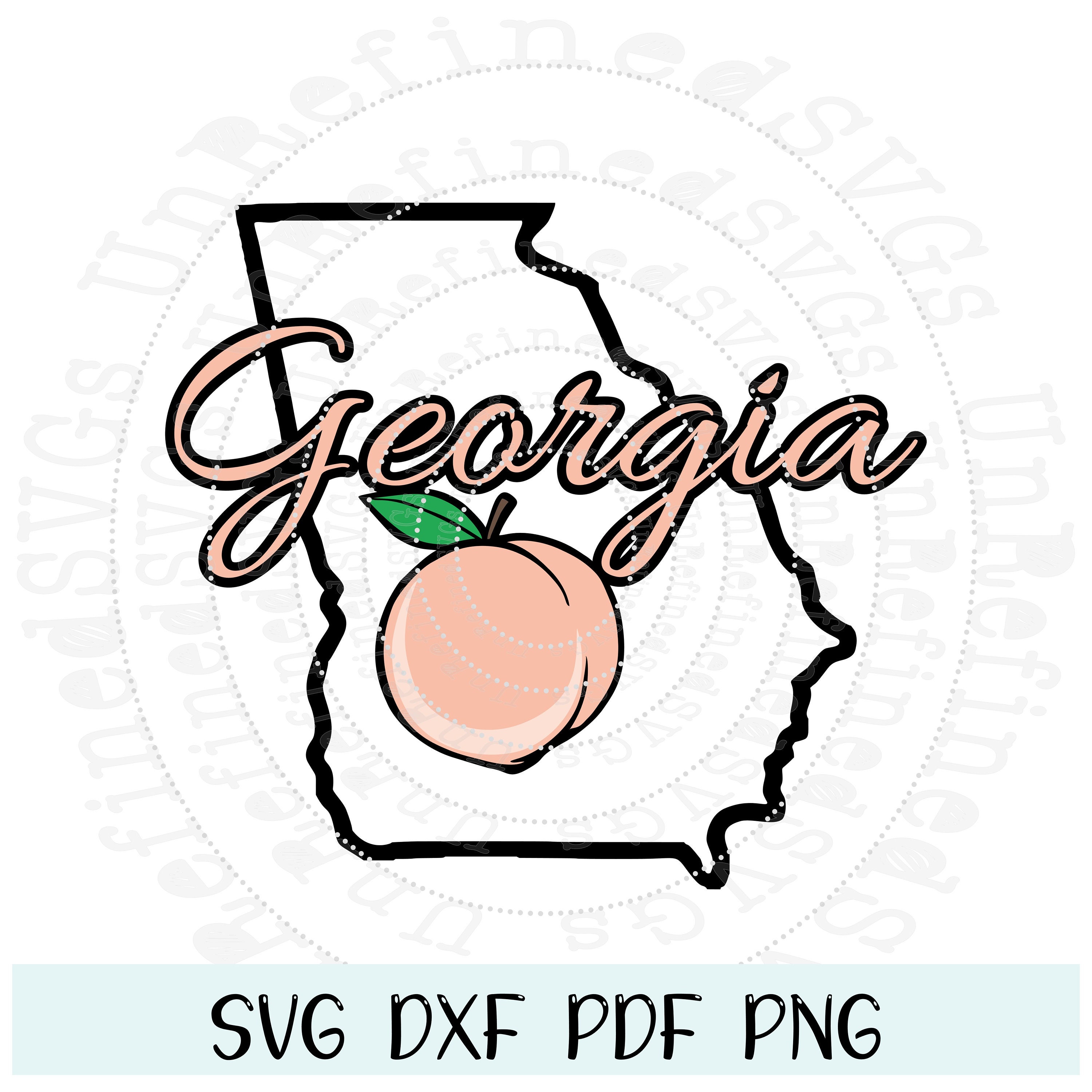 Georgia Peach SVG, Southern Girl, Pretty as a Peach, Southern Raised ...