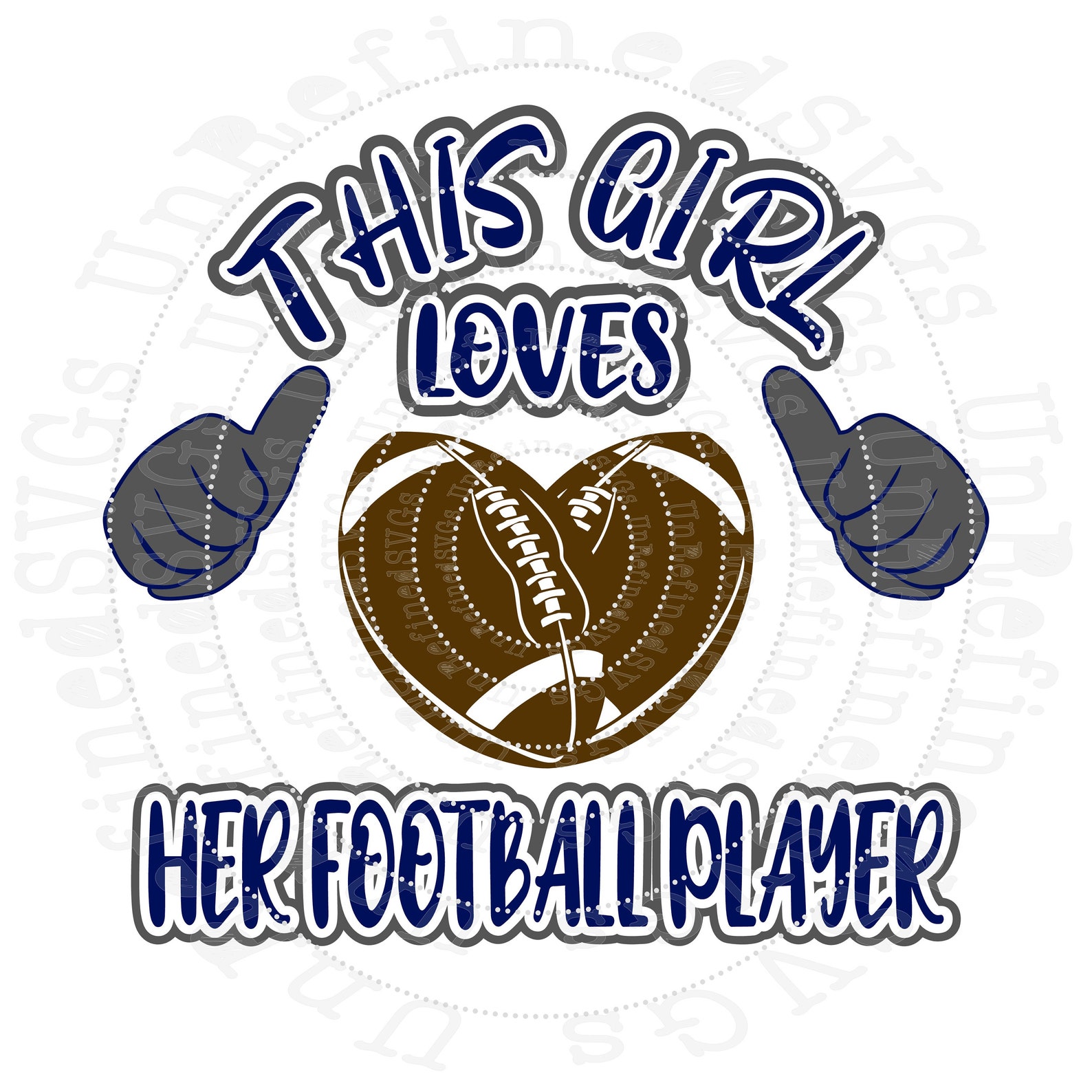 Love a Football Player SVG, Football Heart SVG, Football HTV File, Cut ...
