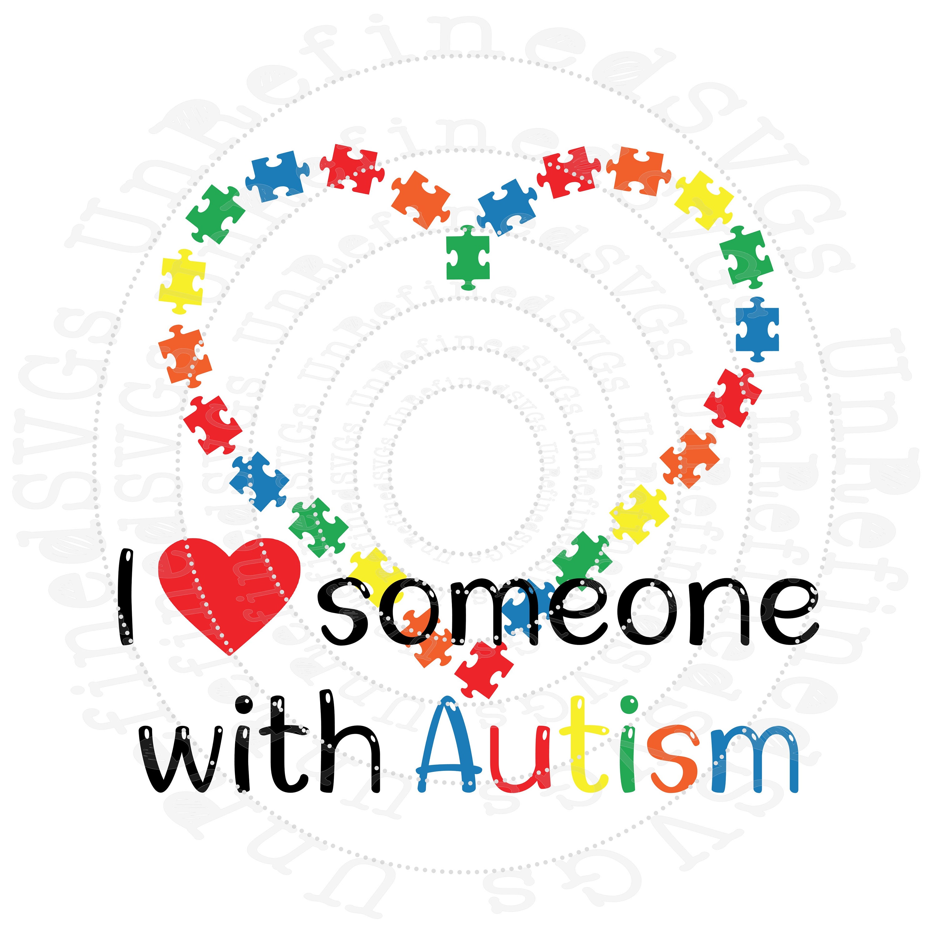I Love Someone With Autism Autism Svg Puzzle Heart Autism Etsy