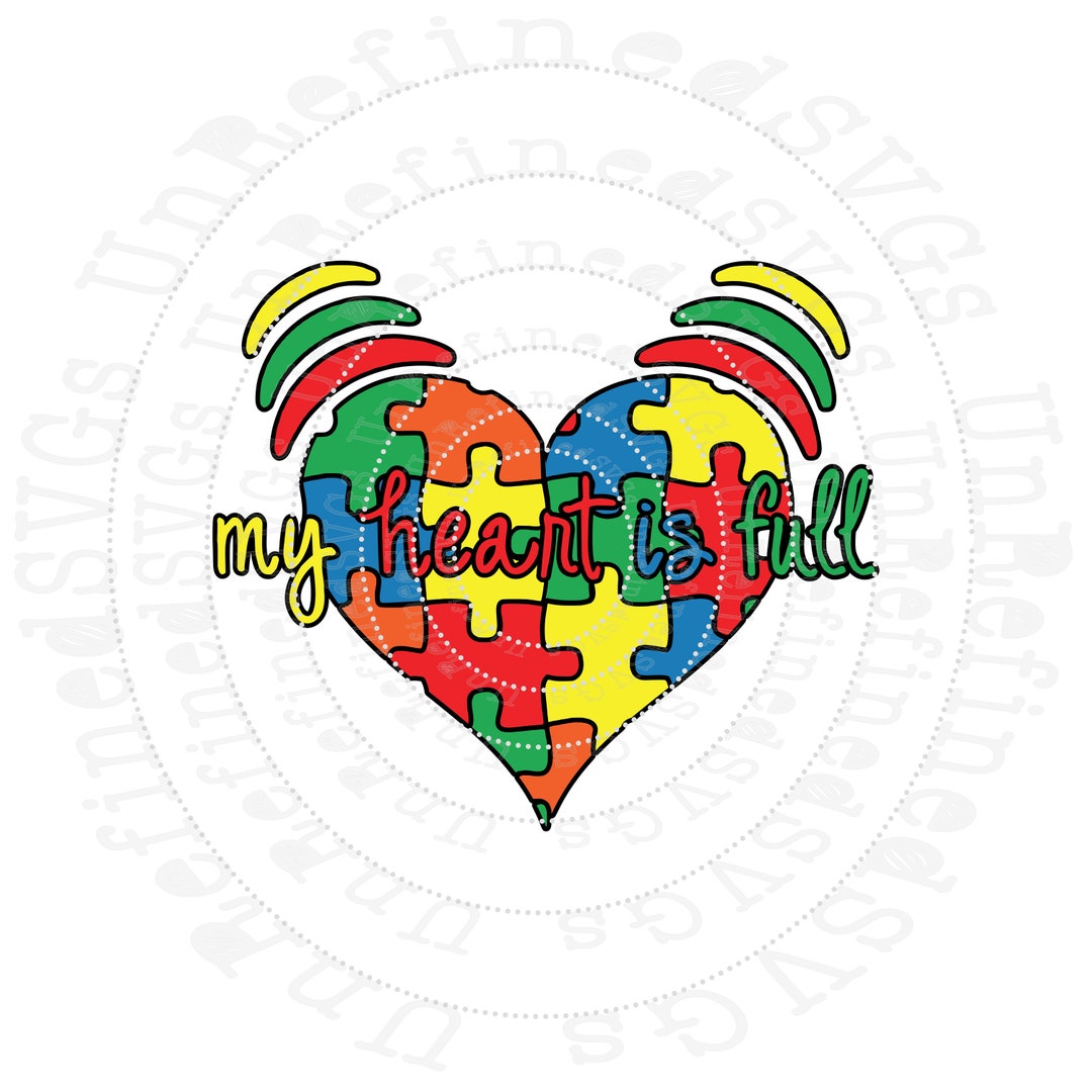 My Heart is Full SVG, Autism Awareness, Autism Parent, Puzzle Pieces ...