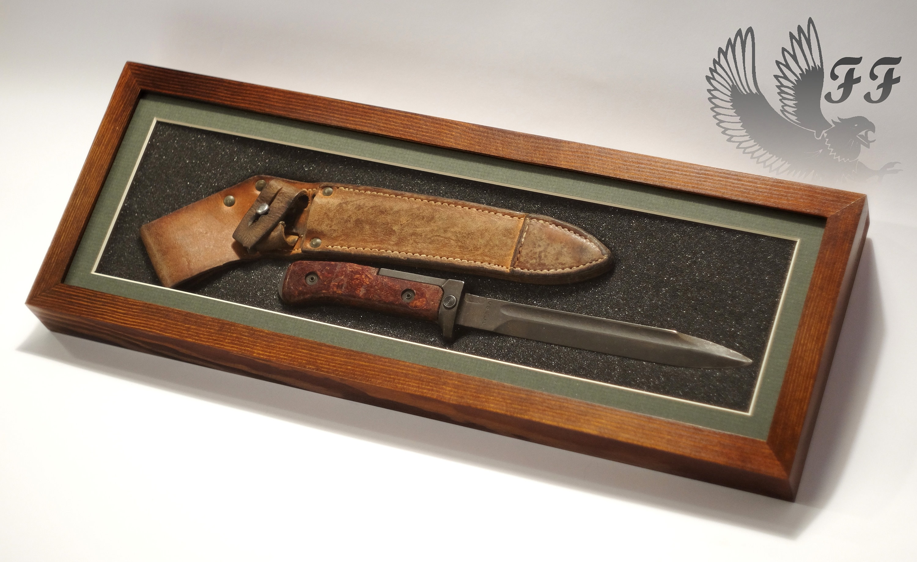 Military Wooden Frame to Bayonets, Knives and Swords, Military Shadow ...