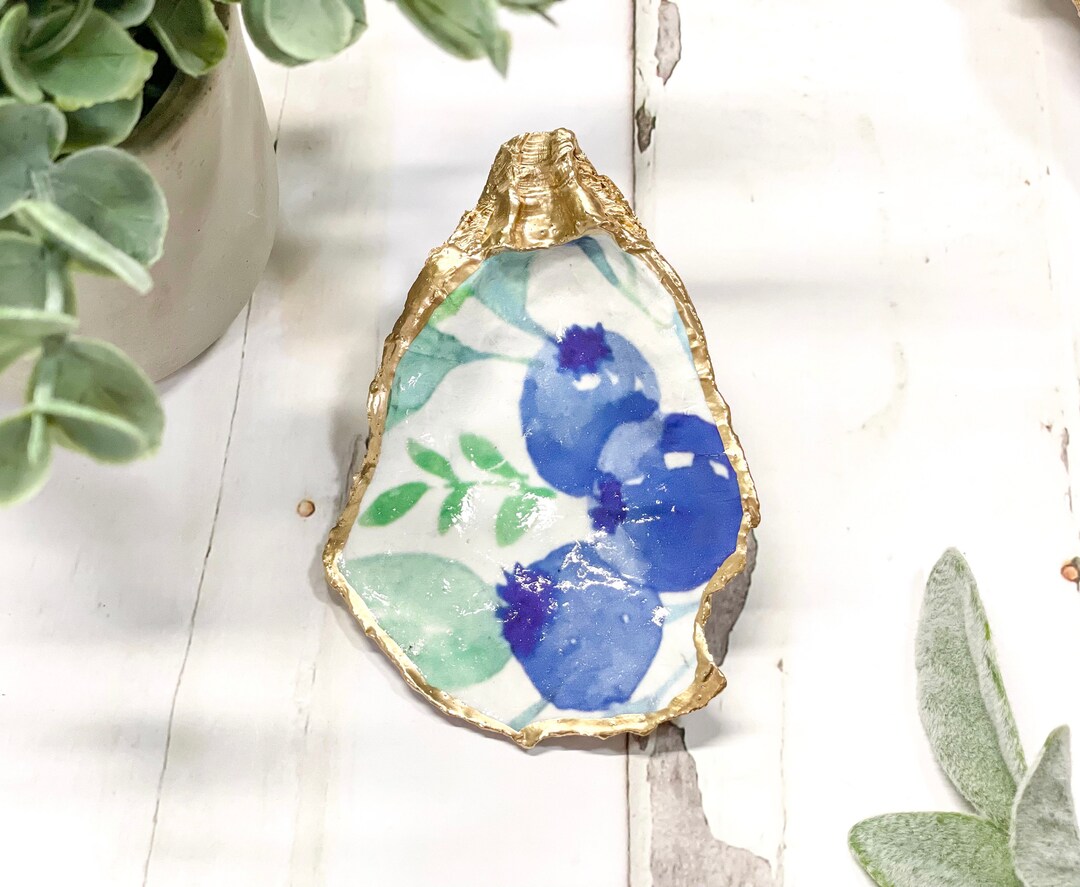 Blueberry Oyster Trinket Dish, Oyster Jewelry Dish, Oyster Ring Dish ...