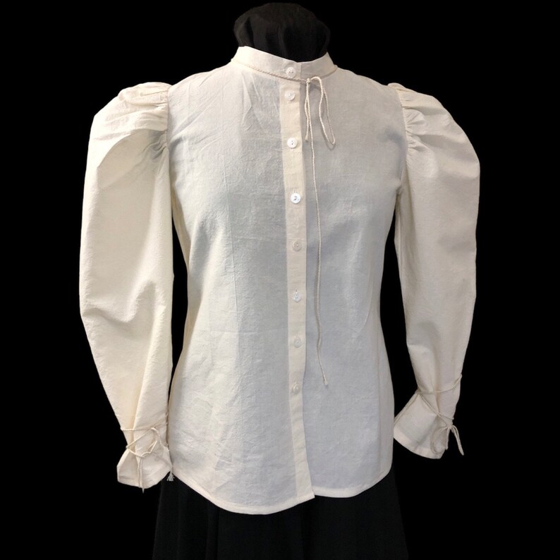 MADE TO ORDER Tie Cuff Button-front Puff Sleeve Work Shirt - Etsy