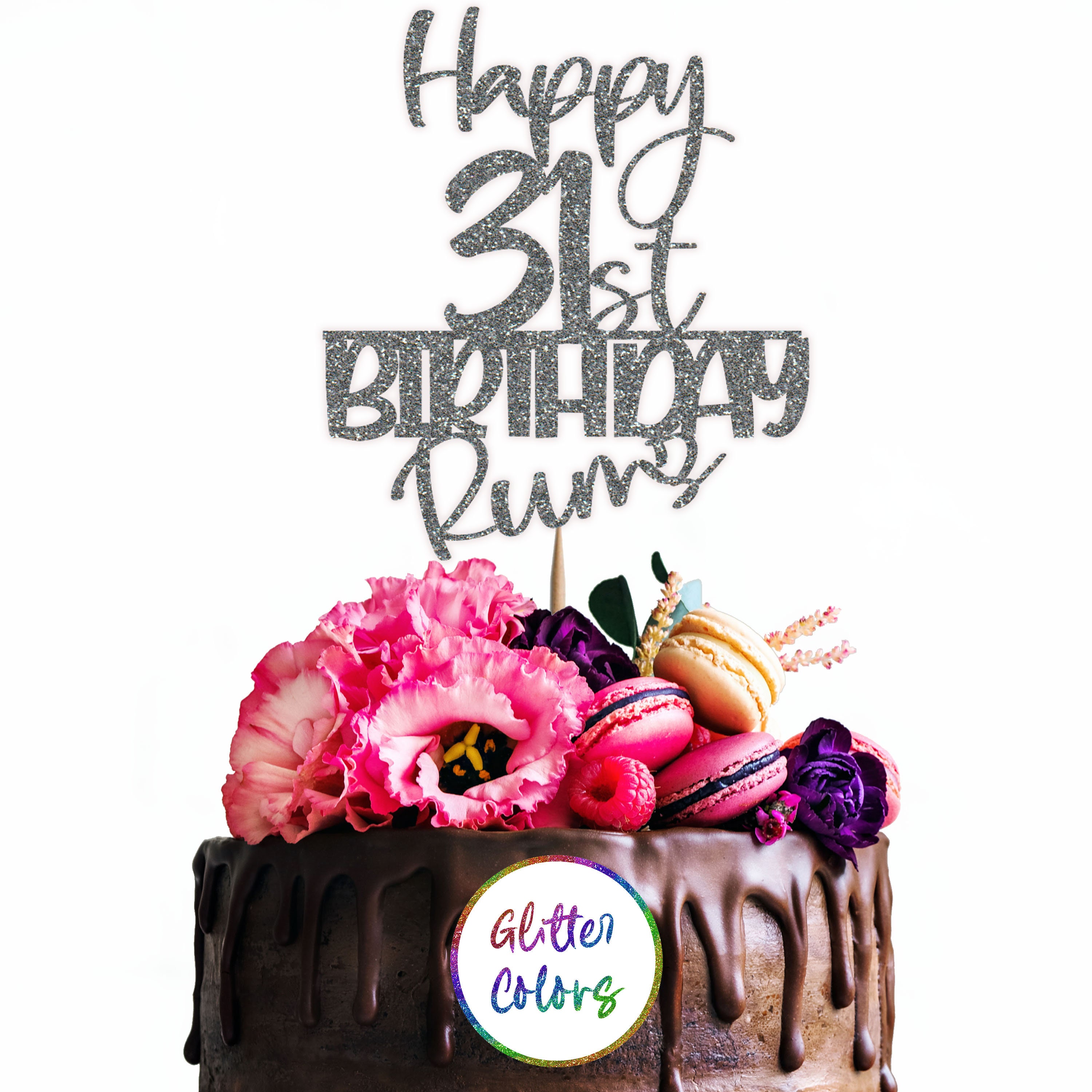 Cake Topper Personalised Custom Happy 31st Birthday Rumz - Etsy UK