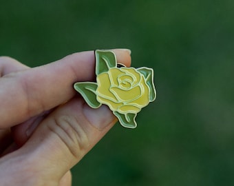 Yellow Rose Pin | Etsy