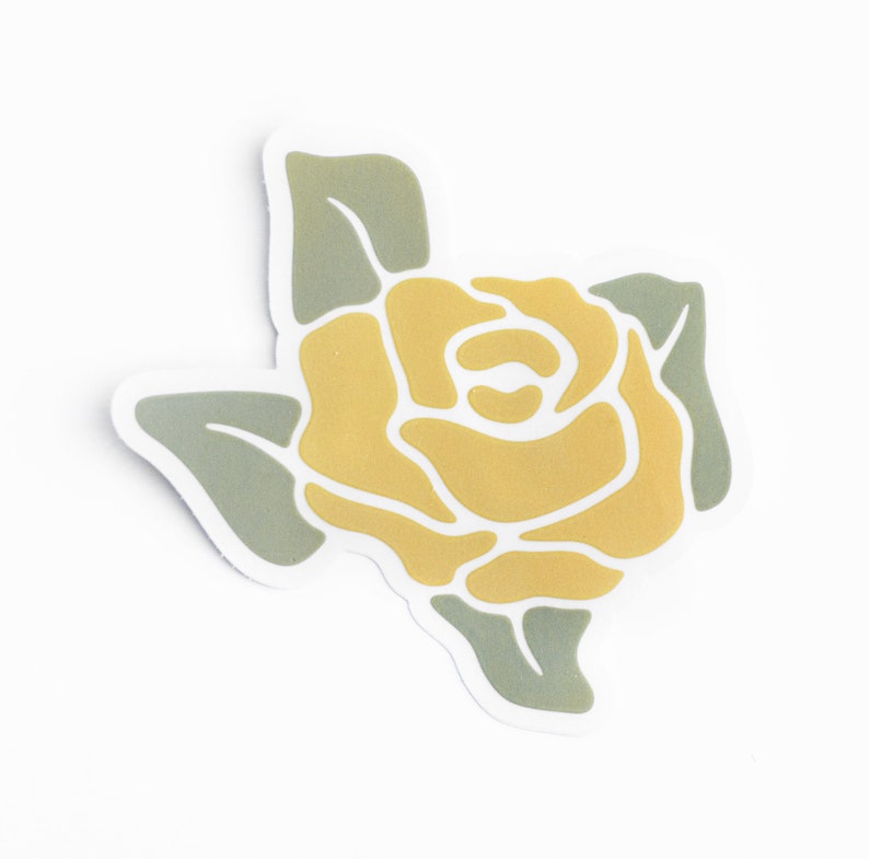 Yellow Rose Sticker - Etsy