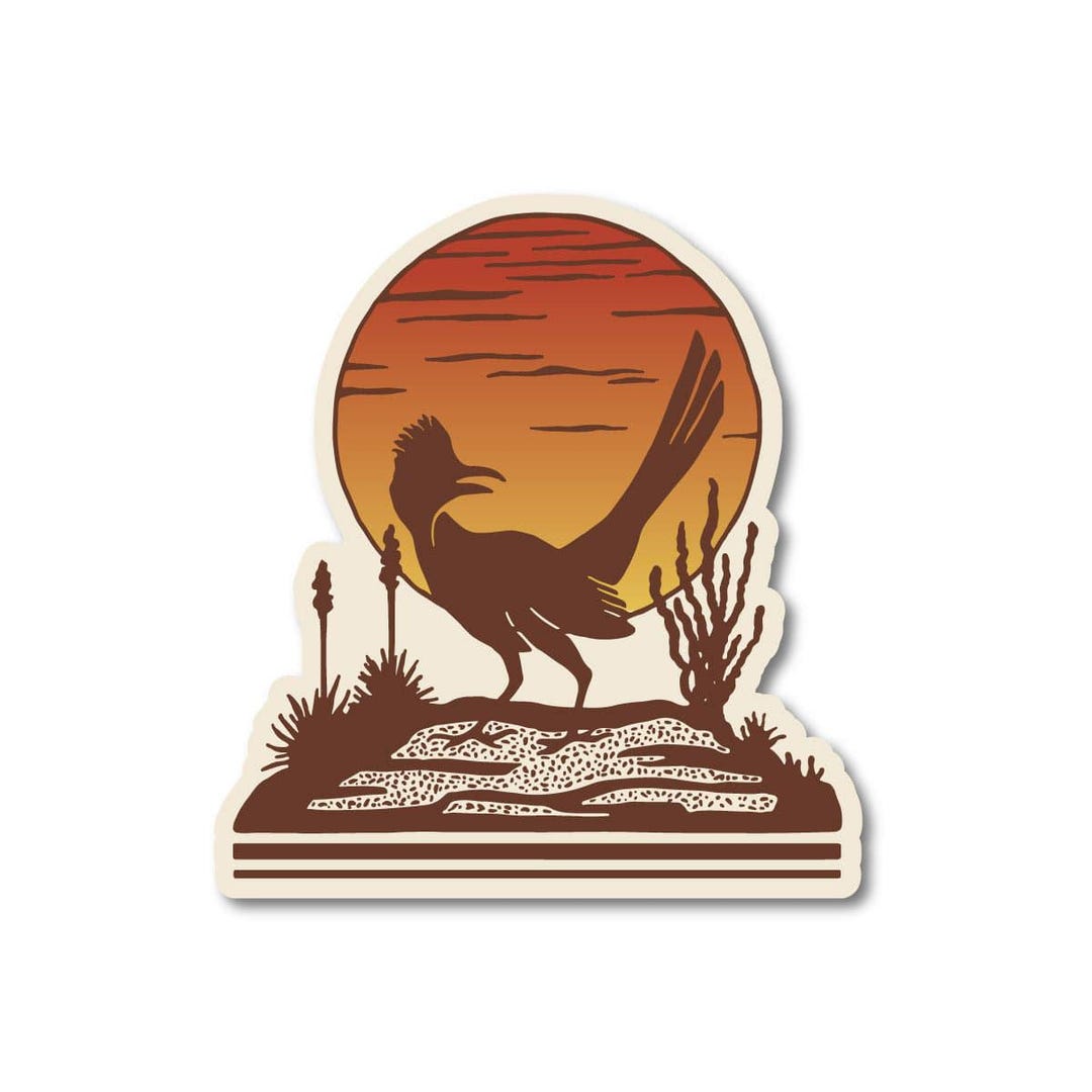 Retro Roadrunner Sticker (mini) | ROADIE the River Road Mascot - Etsy