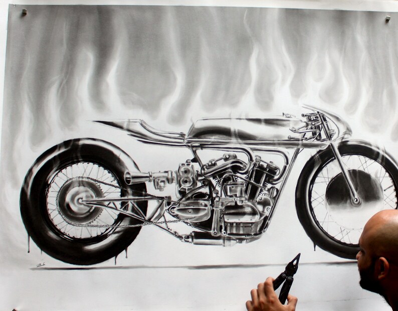 Hazan I Original Charcoal Artwork Large Scale 3'6'' X 2'6'' - Etsy