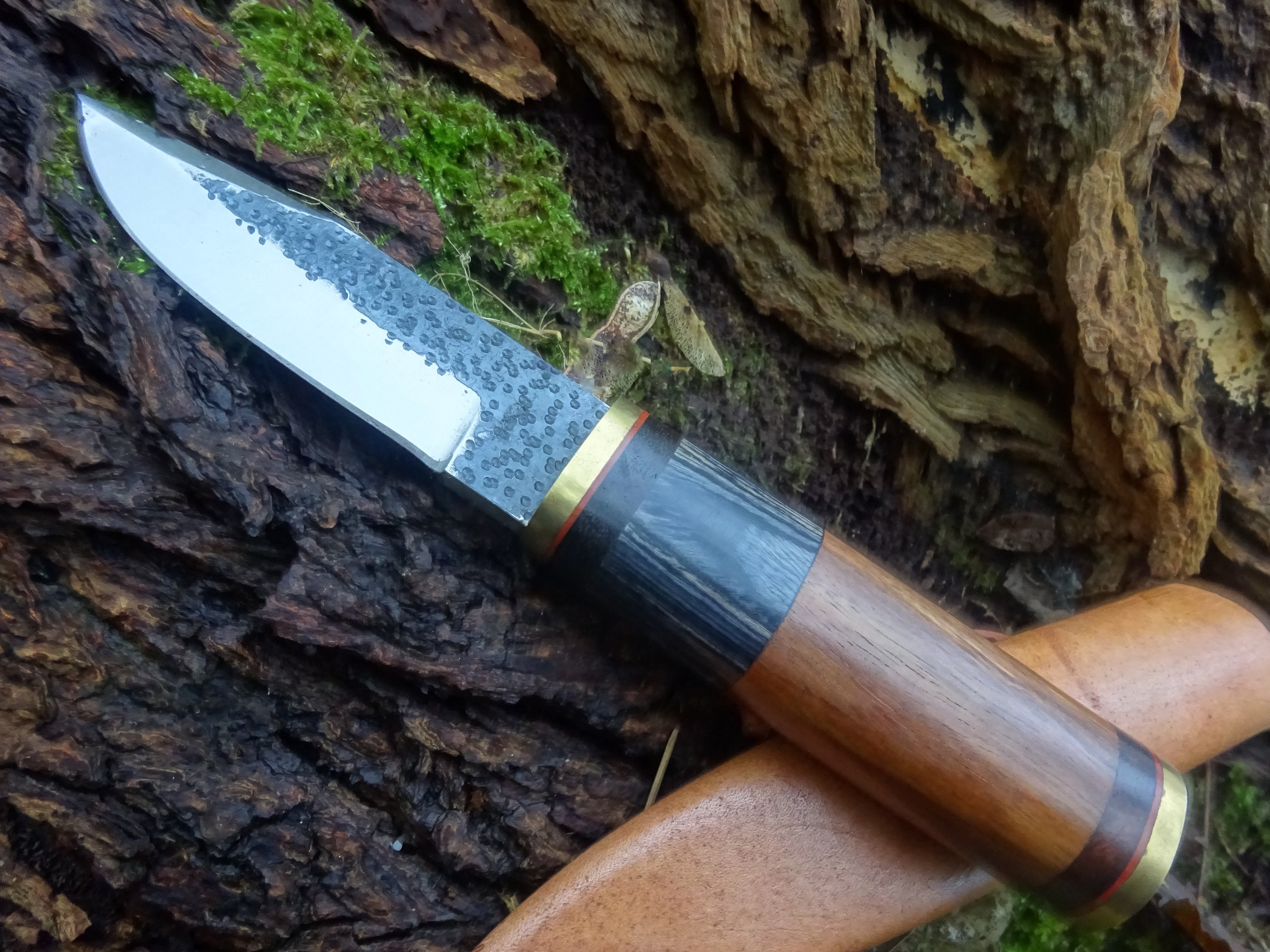 Wikinger Messer mit scharfer Klinge und mehrfarbigem Griff -23cm- mit ...