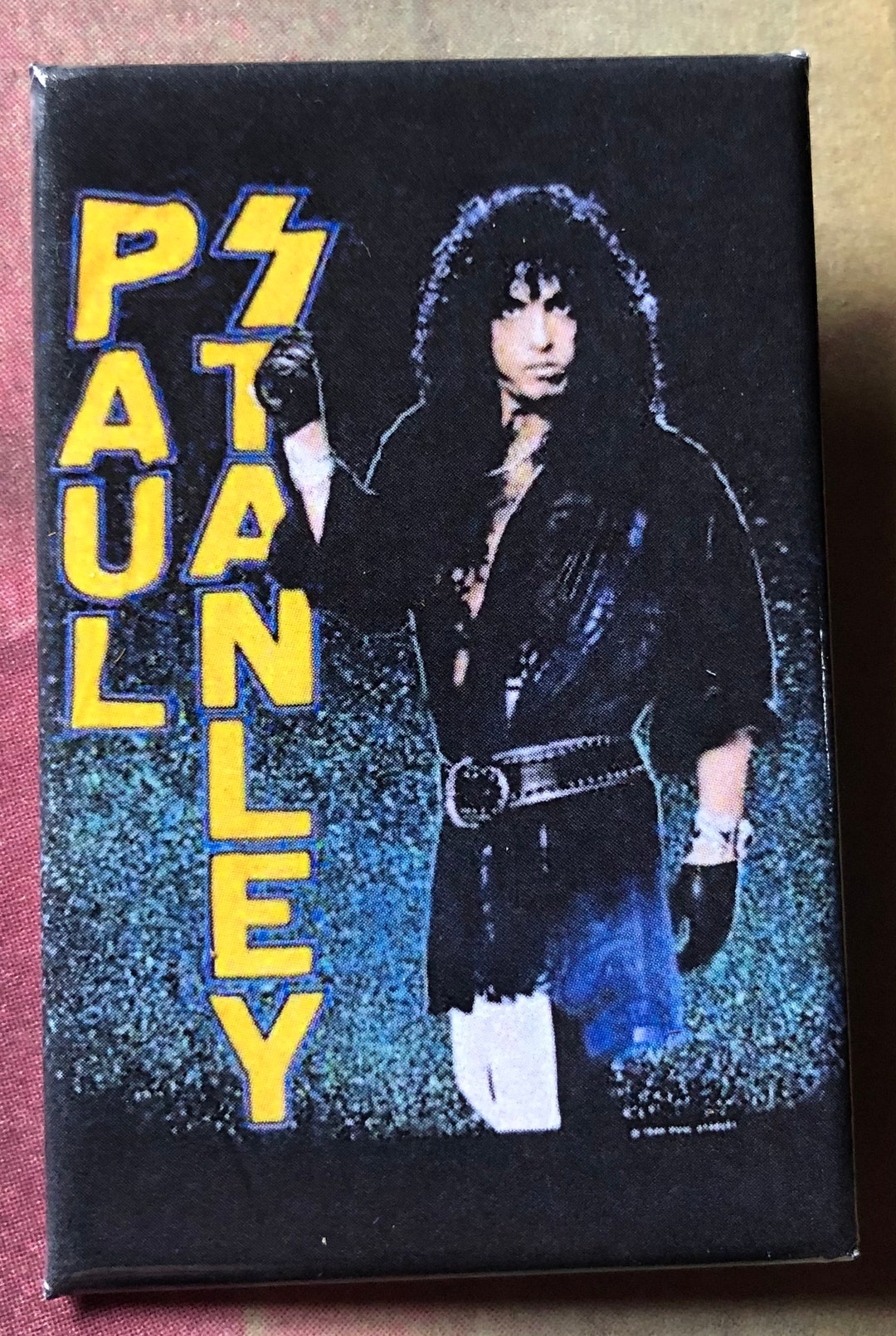 Paul Stanley KISS Pin Button Rock Metal Glam 80s Wasp Dokken La Guns N ...