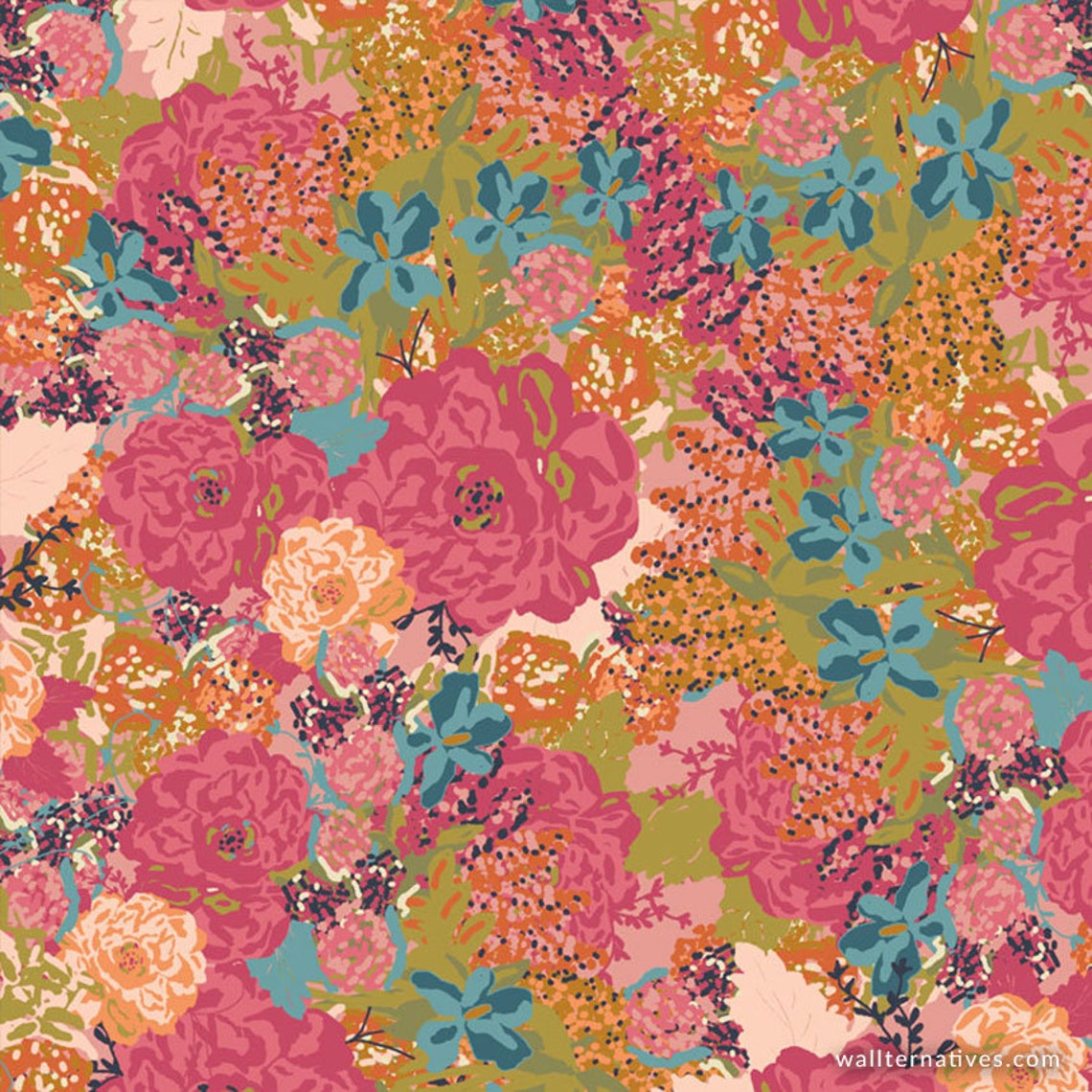 Pink Flower Removable Wallpaper Large Floral Wall Mural Etsy