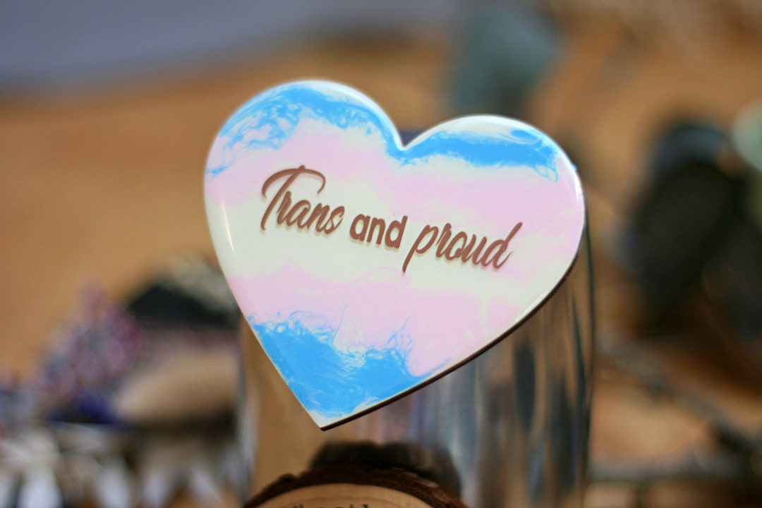 Trans and Proud Strong Heart Magnet Trans Flag Hand Painted - Etsy