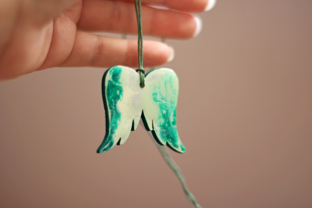 Rearview Mirror Guardian Angel Wings Made of Wood - Etsy