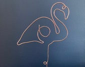 Pink Flamingo Wire Art Sculpture on Driftwood - Etsy