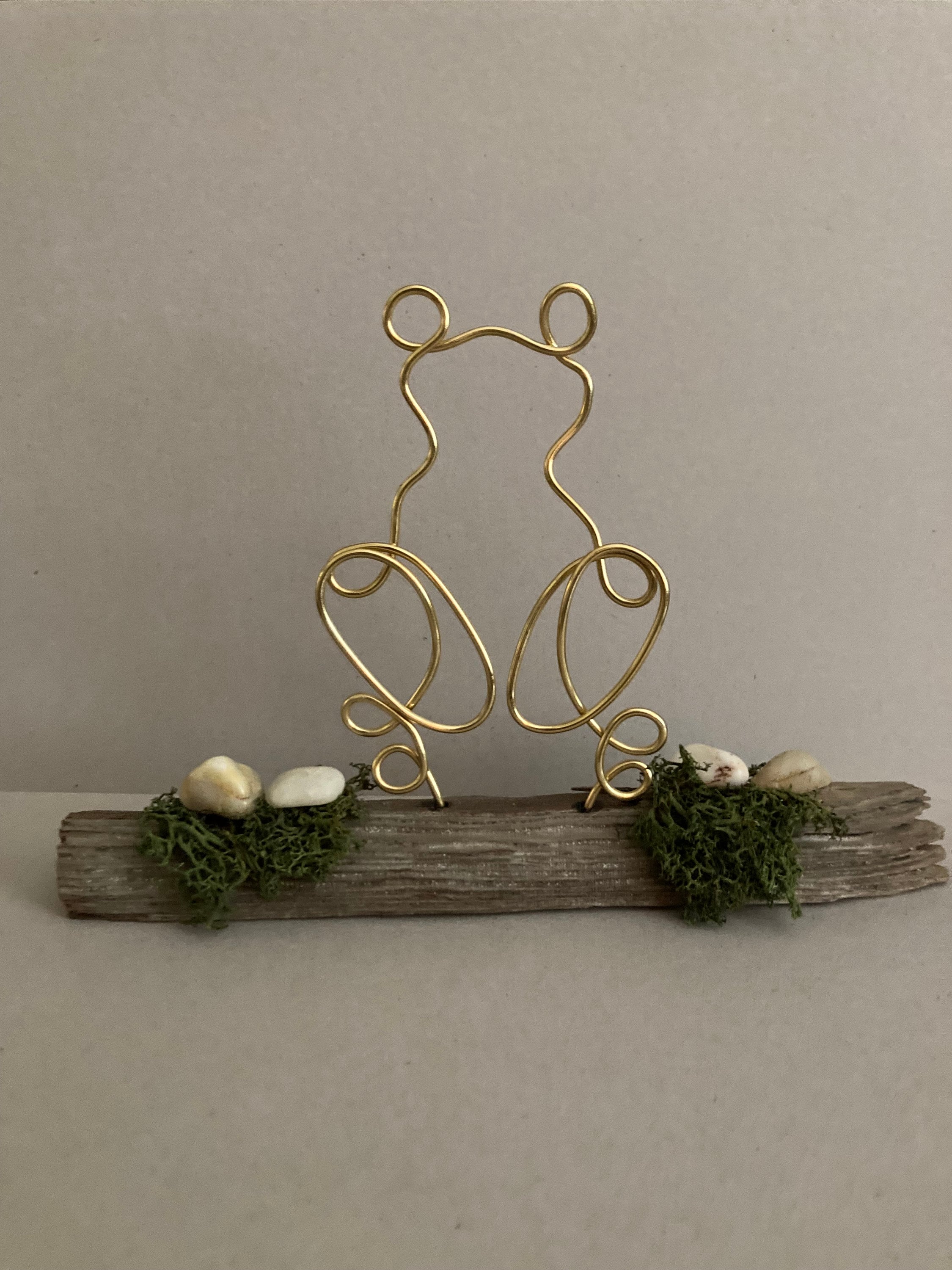 Frog Wire Art Mounted on Driftwood - Etsy