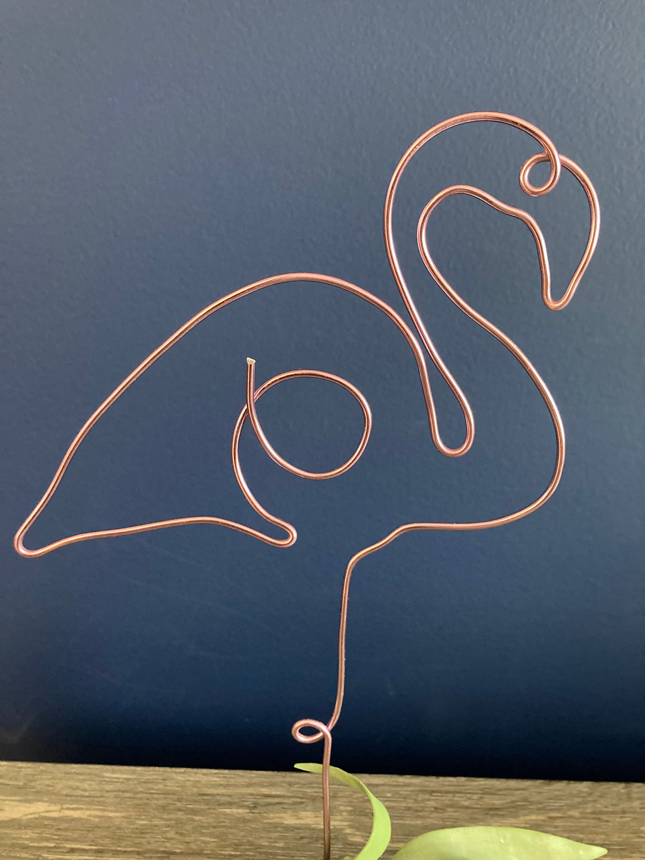 Pink Flamingo Wire Art Sculpture on Driftwood - Etsy
