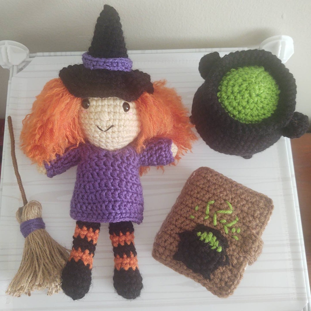 Crochet Witch PATTERN Bundle - Witch Patterns - Cauldron - Spell Book ...