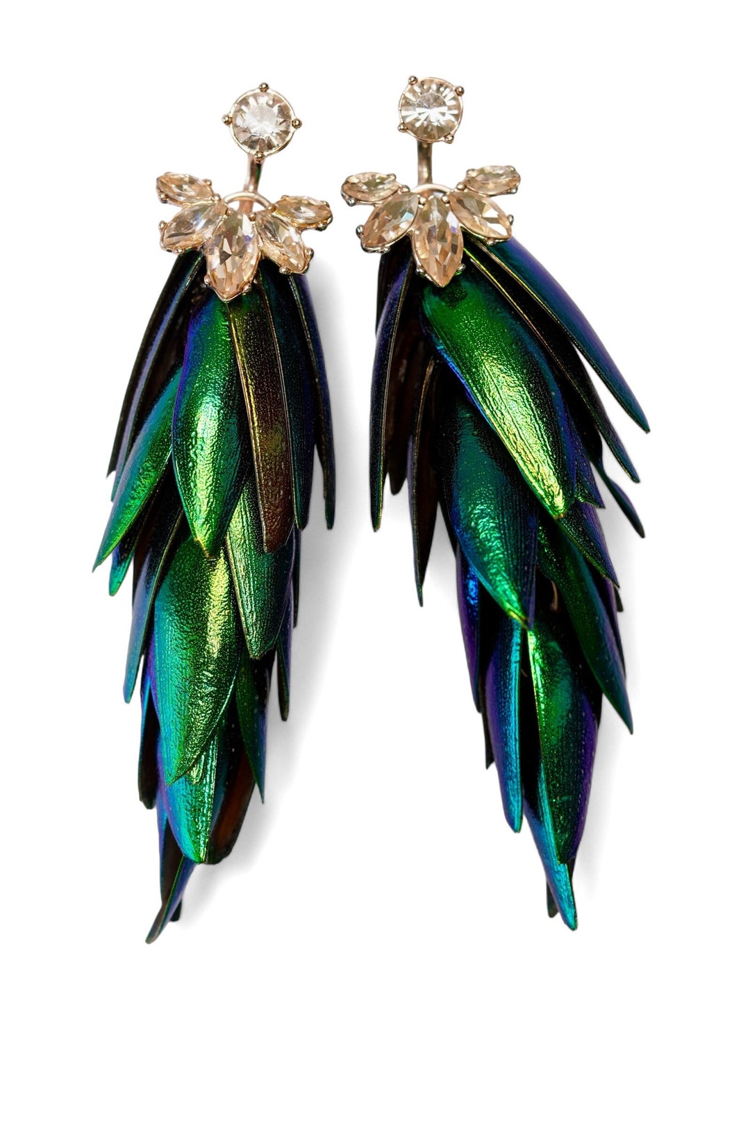 CLEOPATRA Rose Scarab Beetle Wings Earrings - Etsy