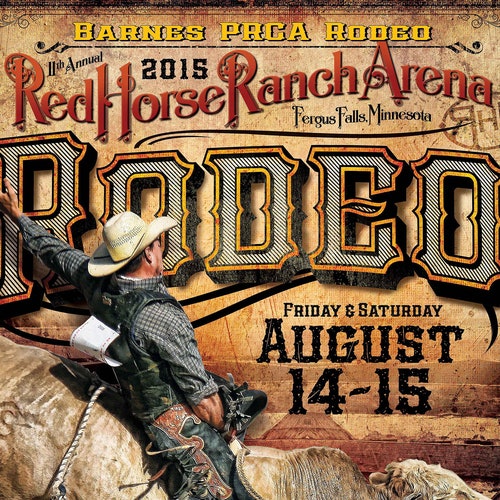 Vintage Rodeo Poster Red Horse Ranch Bronc Busting | Etsy