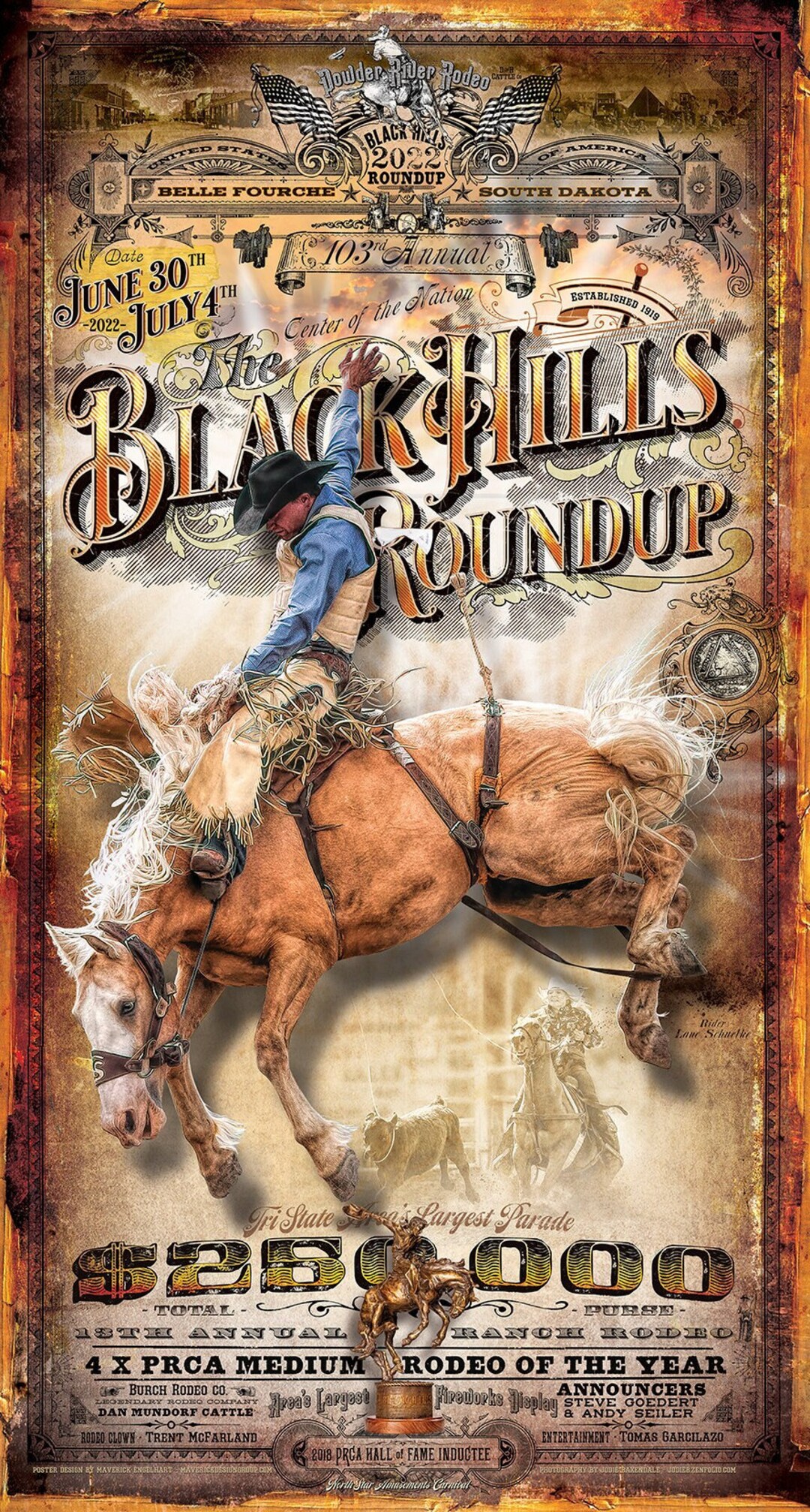 2022 Black Hills Roundup Rodeo Poster - Etsy