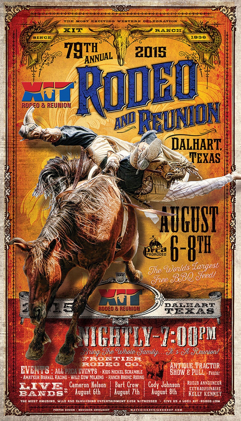 XIT Rodeo & Reunion Rodeo Poster - Etsy