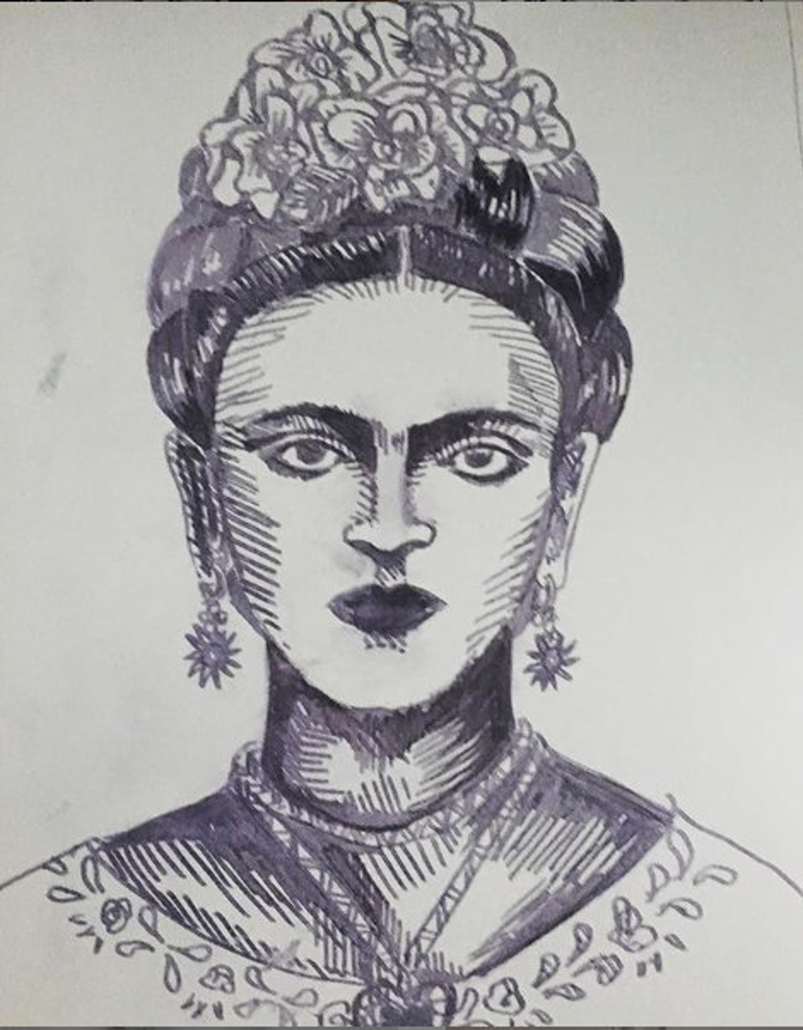 Frida Kahlo Lino Print Frida Kahlo Print Frida Kahlo Wall - Etsy